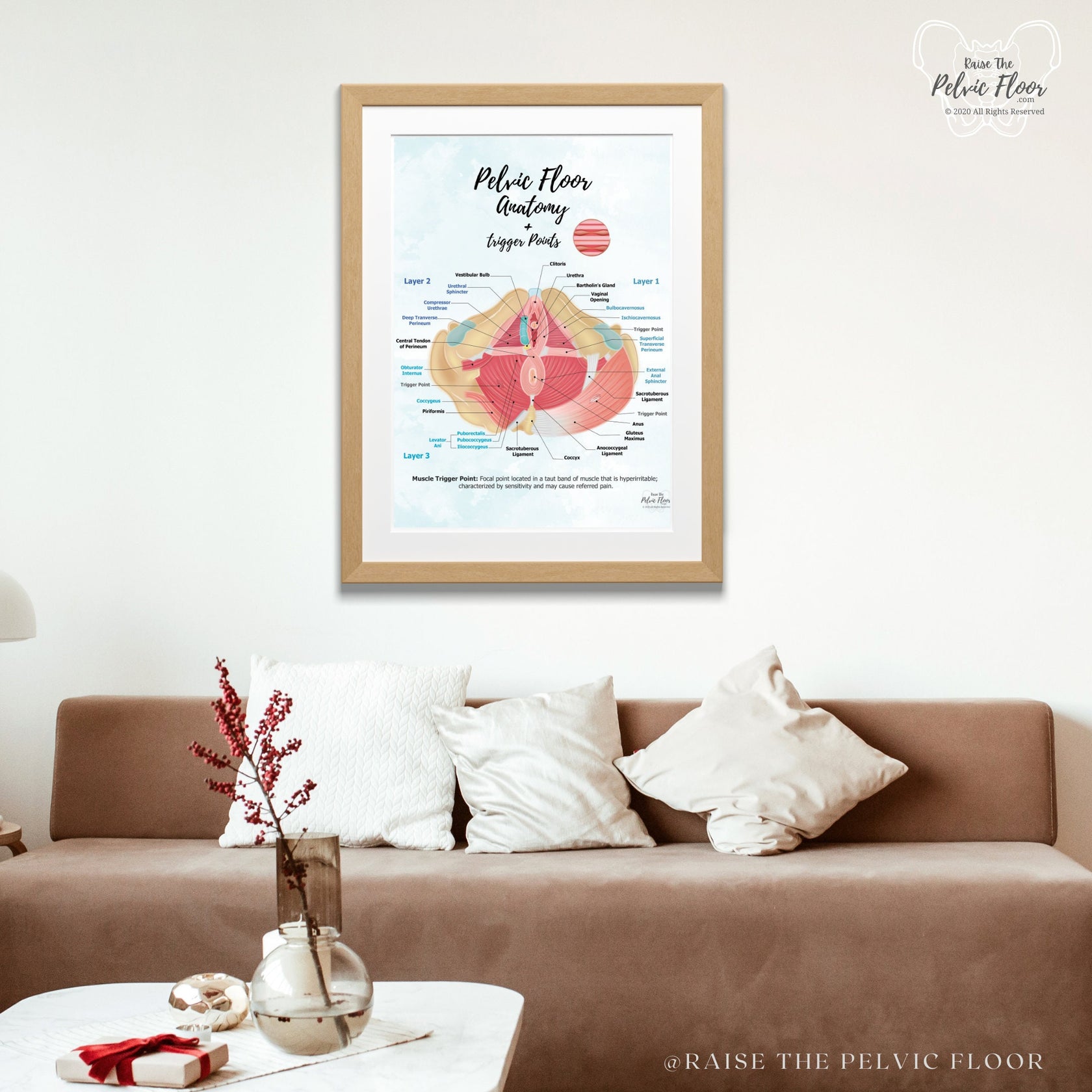 Trigger Points in Pelvic Floor | Anatomy Poster Art – Raise The Pelvic ...